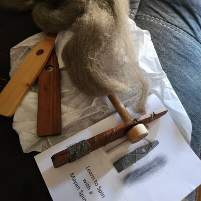 Mayan Spinner Kit With Instructions & Fibre Spinning Tool Hand Spinning ...