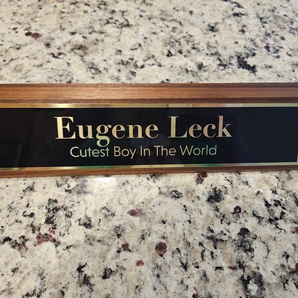 Desk Name Plate - Custom Engraved Name Sign - Personalized Wood Desk ...