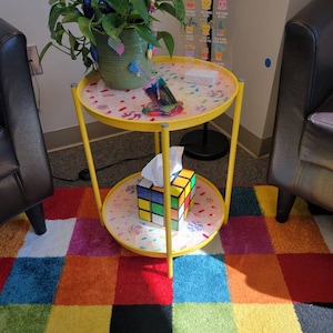 Rainbow Pill Resin Table Pop Art Side Table Kitsch Coffee Table Round ...