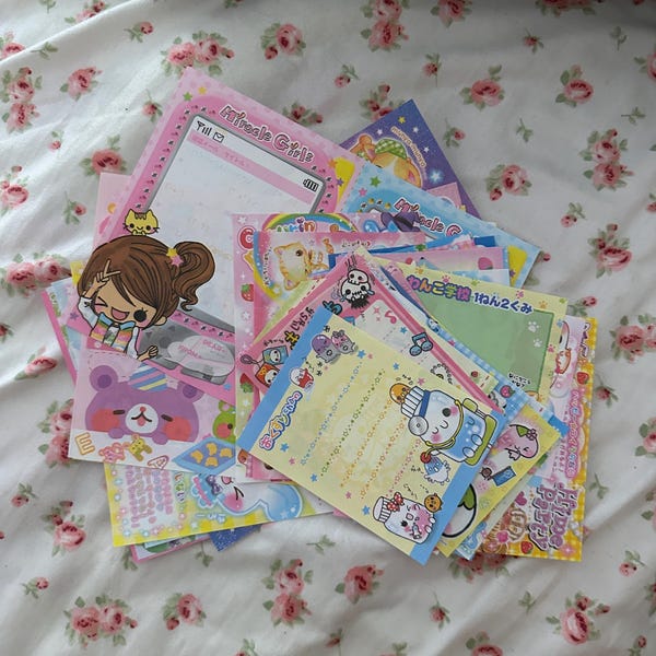 30-piece Medium-sized Kawaii Bill/coupon Style Loose Memo Sheets.vintage/rare/nip Japanese ...