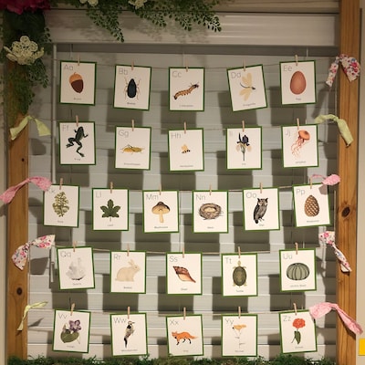 Nature ABC Cards Printable Homeschool Printables Preschool Nursery Wall ...