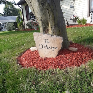 Family Name Stone Engraved Rock Personalized Garden Stone House Entry ...