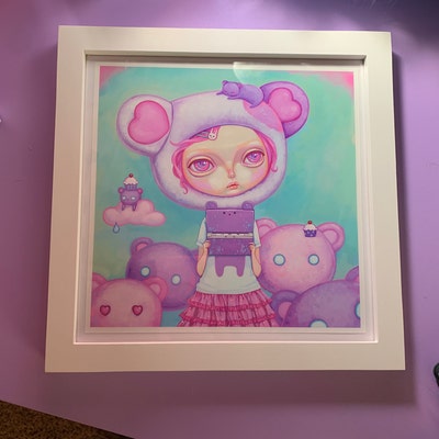 Kawaii Art Print Pastel Kei, Fairy Kei, Pastel Pink Hair, Cute Big Eyes ...