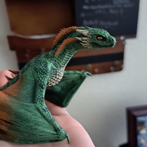 Realistic Baby Dragon Replica Green and Bronze Wyrm Dragon PRE ORDER ...