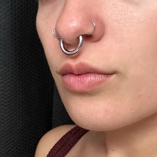 Aurora Borealis Glass Ear Tunnel Double Flare Ear Plug Saddle Tunnel ...