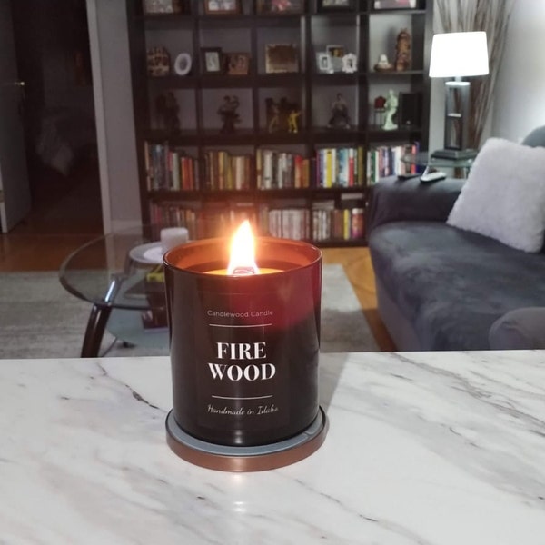 FIREWOOD - Crackling Wood Burning Fireplace Soy Wax Candle - Best ...