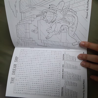 Fan-made Dream SMP Coloring Book DSMP Wilbursoot, Quackity, Tubbo ...