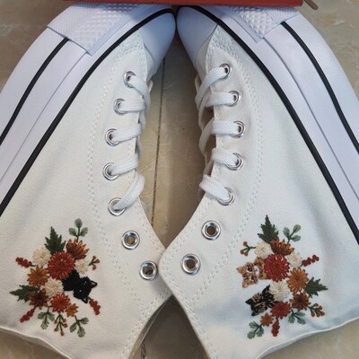 Custom Converse Chuck Taylor 1970s/embroidered Fire - Etsy