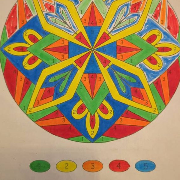 Mandala by Numbers, Printable Mandalas, Like Paint by Numbers but With ...