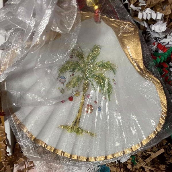 Scallop Shell Palm Tree Ornament | Coastal Christmas Decor | Beach ...