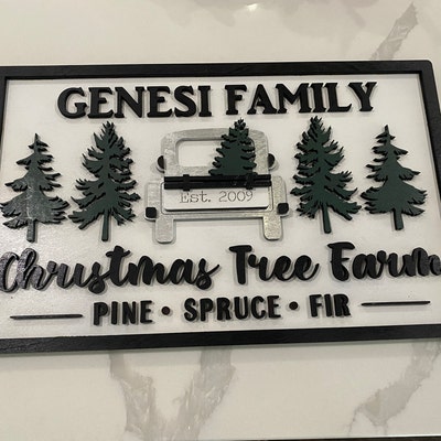 Personalized Christmas Tree Farm Sign Farmhouse Christmas Tree Farm ...