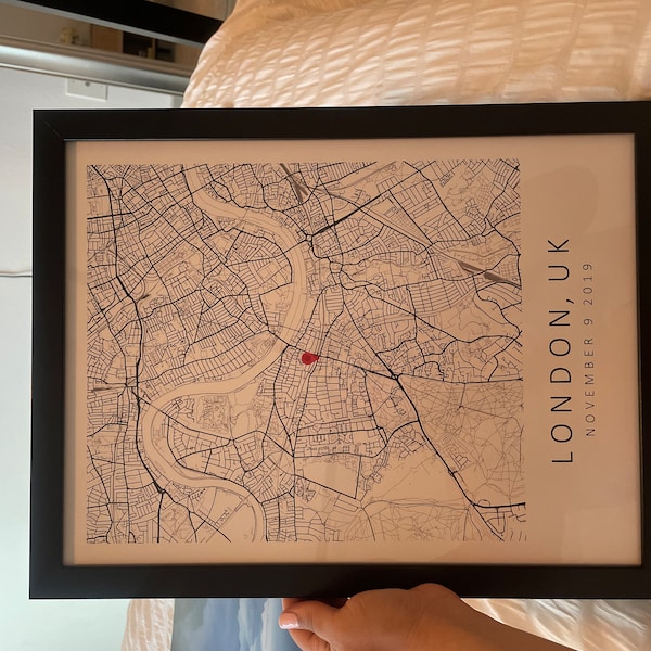 Custom Map | Our First Home Map | Valentines Day Gift for Him ...