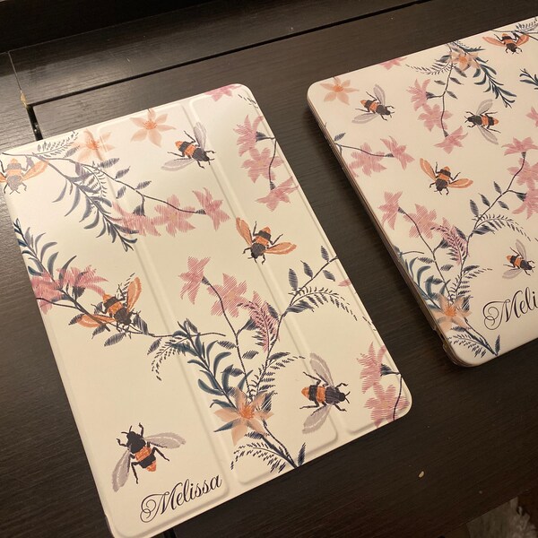 Bee iPad Case 6th Gen Floral Girl iPad 9.7 2018 Cute Flowers iPad Pro ...