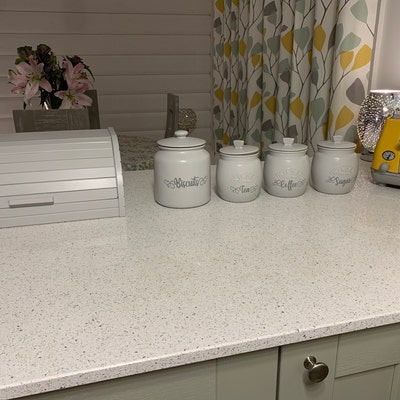 Sage Green Tea Coffee Sugar Canisters Biscuitutensil Jars - Etsy