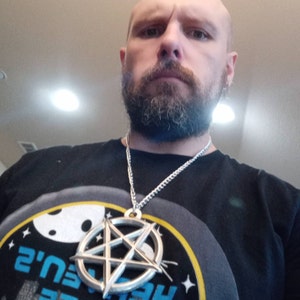 Black Metal Trident Pendant Lucifer Thelema Necklace , Satanic Dark ...