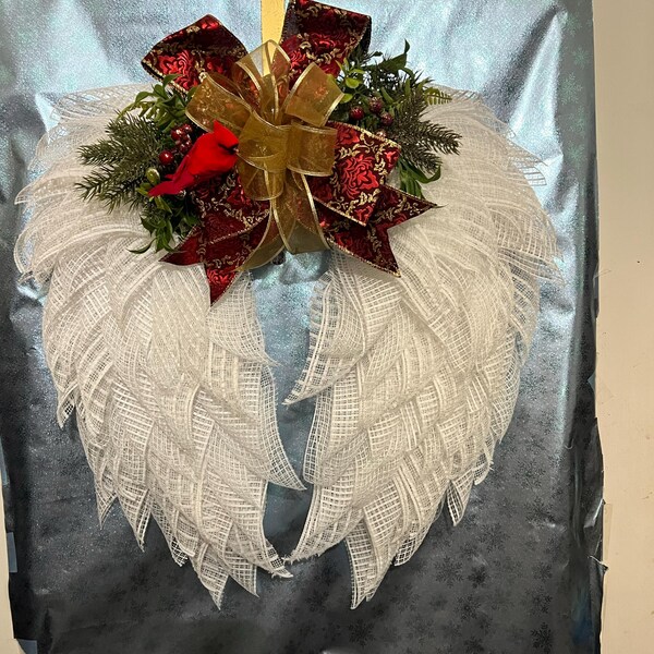 Custom Order Angel Wings, Memorial Wreath, Front Door Decor, Home Decor ...