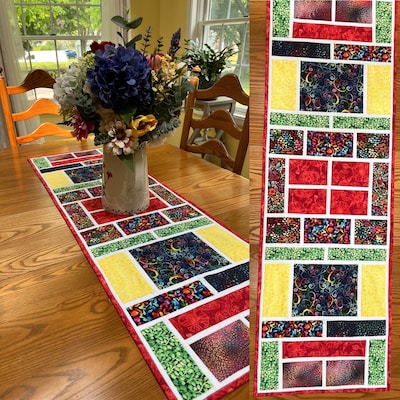 Quilted Table Runner Pattern Random Windows Table Runner PDF Download ...