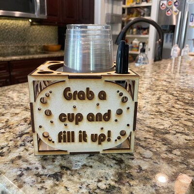 DIGITAL FILE Laser Cutter File for Cup Station With Marker Slots. Svg ...