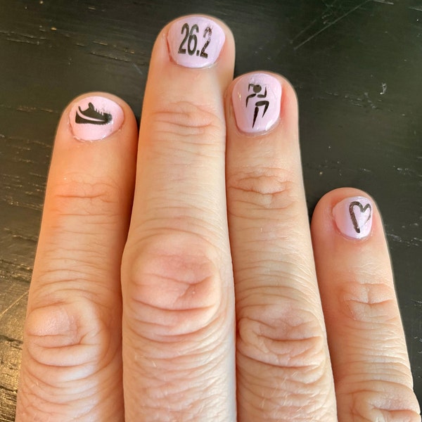 Nail Decals, Marathon Nail Decals, Half Marathon, 10K, 5K, Water ...