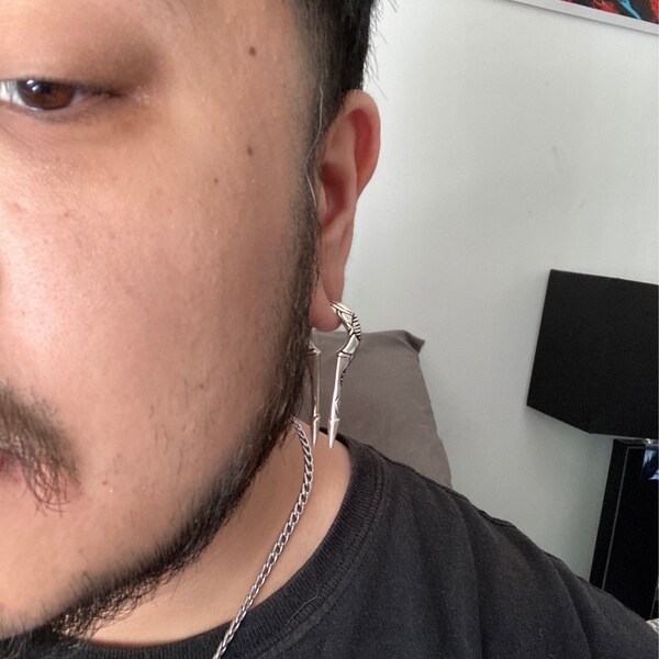 Alien Xenomorph - Silver Ear Weights - Ear Hangers - Hr Giger - Keyhole ...