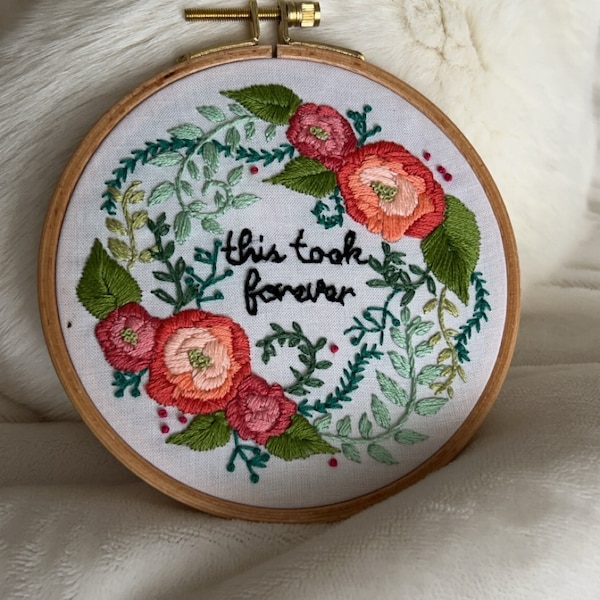 Snarky Hand Embroidery Kit, This Took Forever, Funny Diy Needlepoint ...
