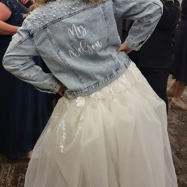 Embroidered Bride Denim Jacket, Bride Jean Jacket, Future Mrs Jacket ...