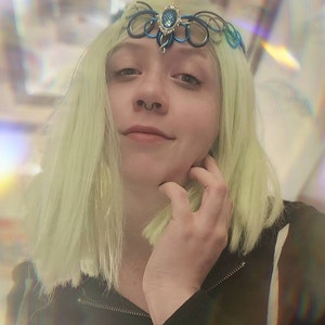 Ocean Blue Sea Fae Crown Wire Wrapped Mermaid Scales Swimmable Bridal ...