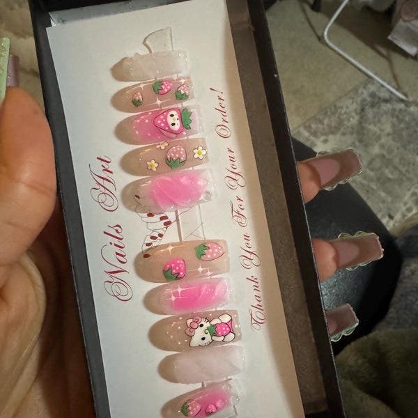 Unique Dice Nails Press on Nails, Crystal Leopard With Charm Fake Nails ...