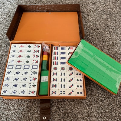 MUTI COLOR Chinesewith Numbers 144 Tiles Mah Jong Set With Portable ...