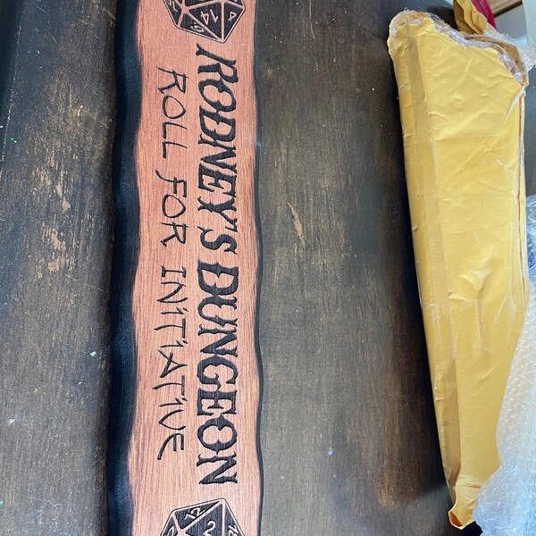 Personalized Rustic Dnd Wood Sign - Dungeons and Dragons - Roll for ...