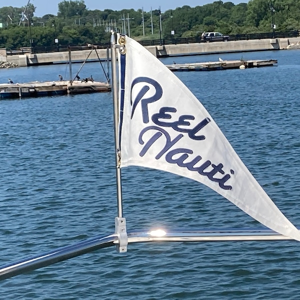 Custom Boat Pennant: Upcycled Sail Nautical Flag - Etsy