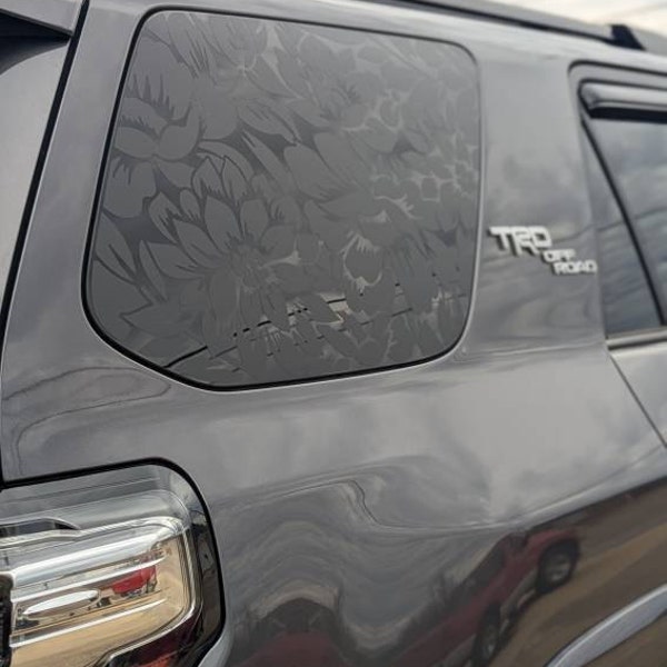 Fits 2010-2024 Toyota 4RUNNER Rear Side Window Floral Flowers Pattern ...