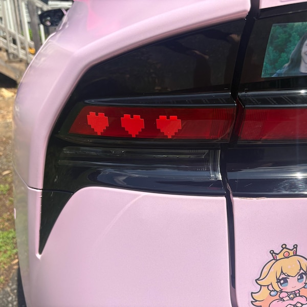 18 Assorted Pixel Heart Headlight Taillight Decals 2 Sticker Sheets ...
