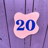 Baby Pink Blob House Number Sign - Customise Number Colour - Etsy