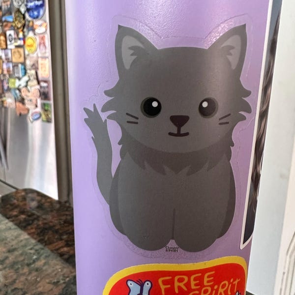 Tabico Calico Tabby Cat Vinyl Sticker for Water Bottle and Laptop, Cute ...