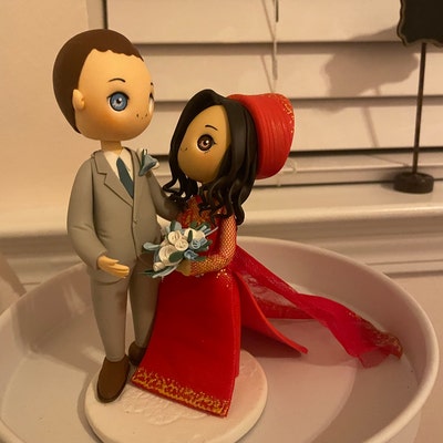 Mini Ao Dai & Mariachi Wedding Cake Topper Vietnam and Mexico - Etsy
