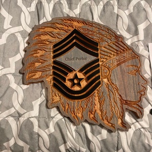 USAF Chief Master Sergeant Plaque - Air Force Plaque - E9 Plaque - Air Force - Military - Etsy