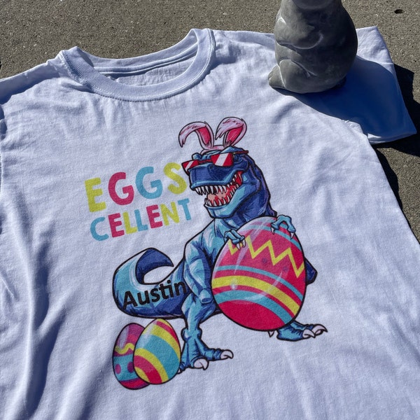 Dinosaur Eggs Cellent Easter Sublimation Design. Perfect for Boys Girls. Bunny Ears Easter Egg ...