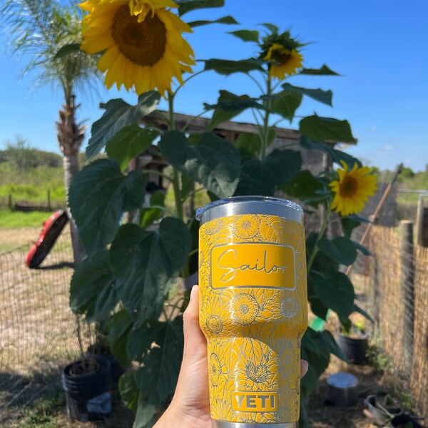 Yeti 30oz Alpine Yellow Sunflower - Laser Engraved 360 Degree - Etsy