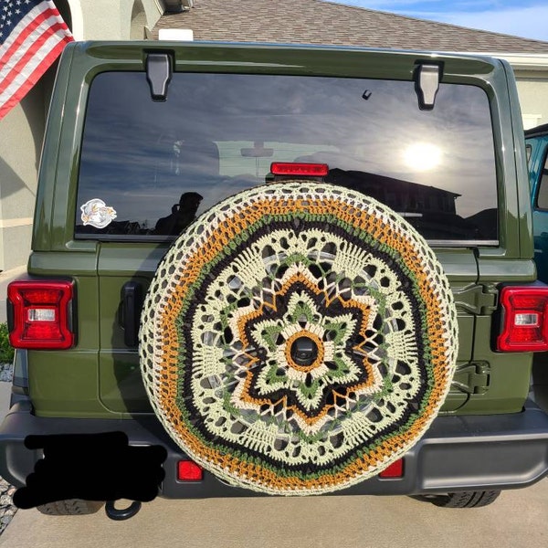 Crochet Spare Tire Cover for SUV, RV, Jeep, Samurai, Big and Small ...