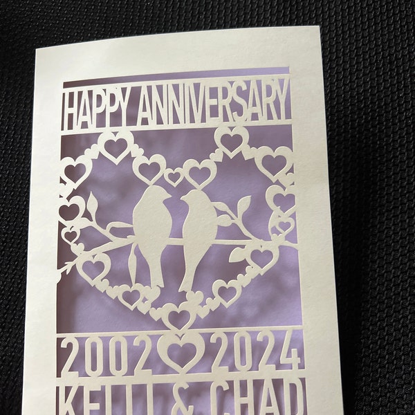 Personalized Anniversary Card With Couples Names Customized Happy ...