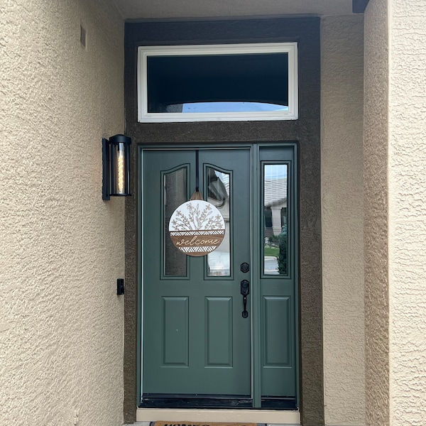 Wooden Welcome Door Hanger | Front Door Decor | Front Door Sign ...