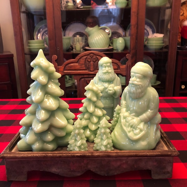 Set of Five. Mosser Glass Jadeite Christmas Trees. - Etsy