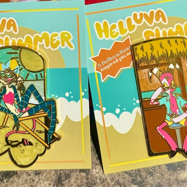 Helluva Summer!! Enamel Pins Helluva Boss Inspired Summertime Large ...