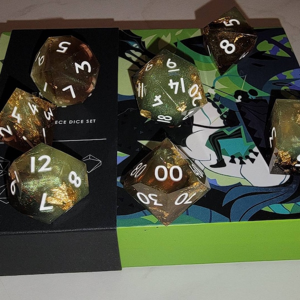 Earthtones - Nature Dice, Druid Dice, Ranger Dice, Handmade Resin Sharp ...