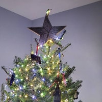 White Wood Star Christmas Tree Topper Decoration 12 Star Tree Topper Made From Reclaimed Wood ...