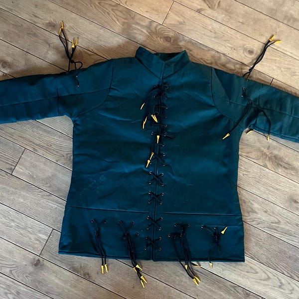 Medieval Thick Padded Cotton Gambeson Armor - Full Sleeve Aketon Jacket ...