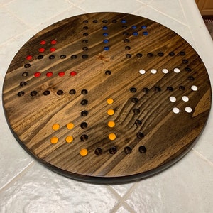 4/6 Player Double-sided Large Round Wahoo Game Board Handmade & Hand ...