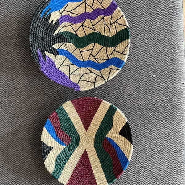 Colorful African Wall Plates, Boho Home Decor, Wall Decoration, Round ...