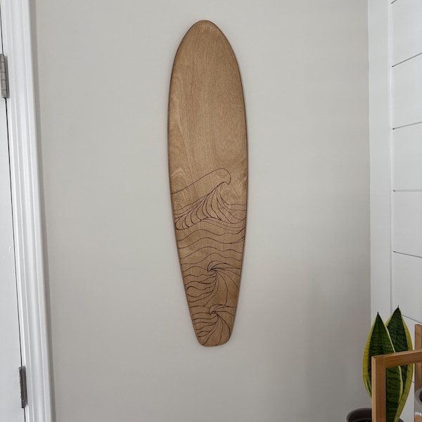 Stripe Surfboard Wall Hanging, Coastal Home Decor, Boho Decor, Beach ...